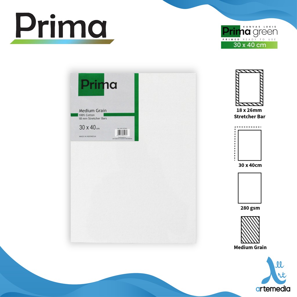 Jual Prima Green 30x40cm Value Set Cotton Canvas | Shopee Indonesia