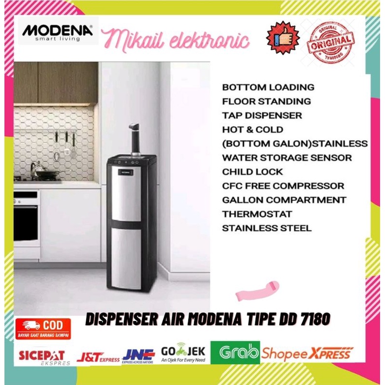 Jual DISPENSER MODENA SERI TERBARU DD 7180 WATER DISPENSER GALON BAWAH ...