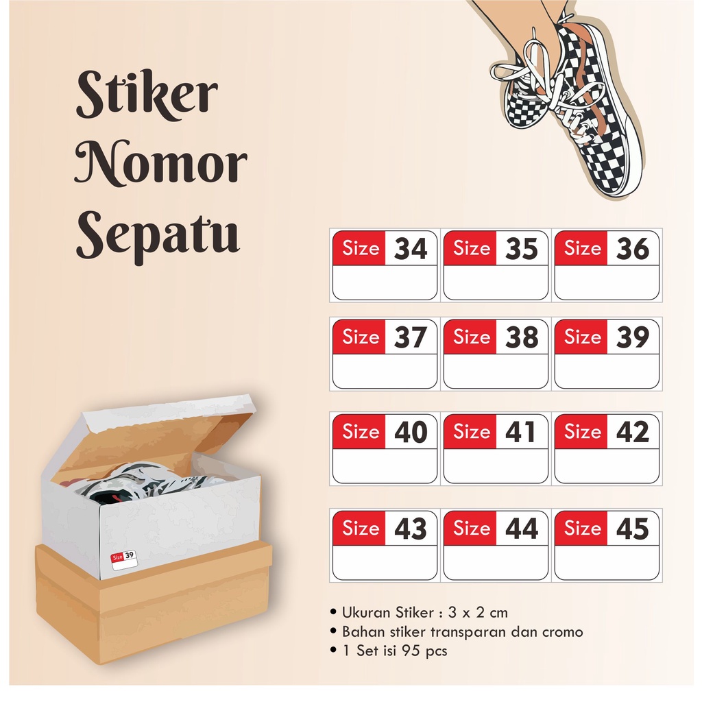 Jual [95 pcs] Stiker Nomor Sepatu Cromo / Stiker Angka / Stiker sendal ...