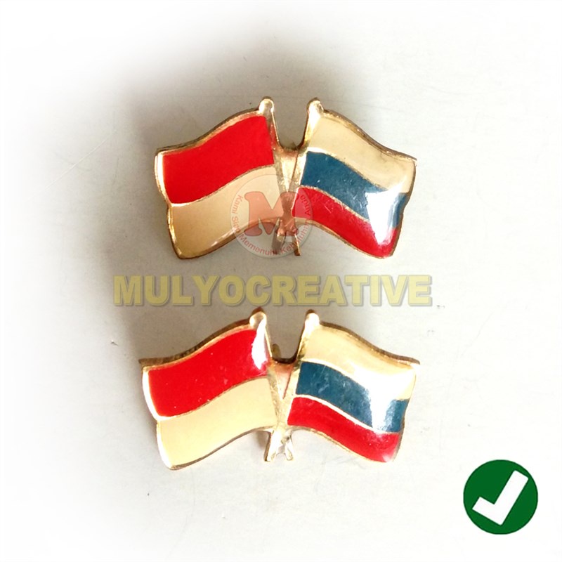 Jual Flag Pin Indonesia Rusia - Pin Bendera Persahabatan Fiber Custom ...