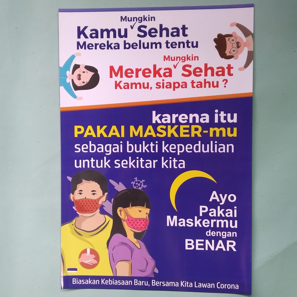 Jual poster pakai maskermu, kamu sehat aku sehat | Shopee Indonesia