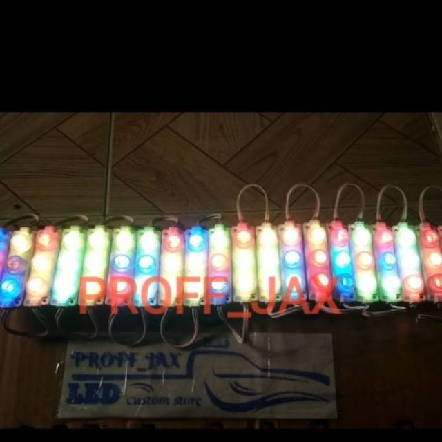 Jual Lampu kolong / bak Led modul mata 3 RGB otomatis 24 Volt truk bus ...