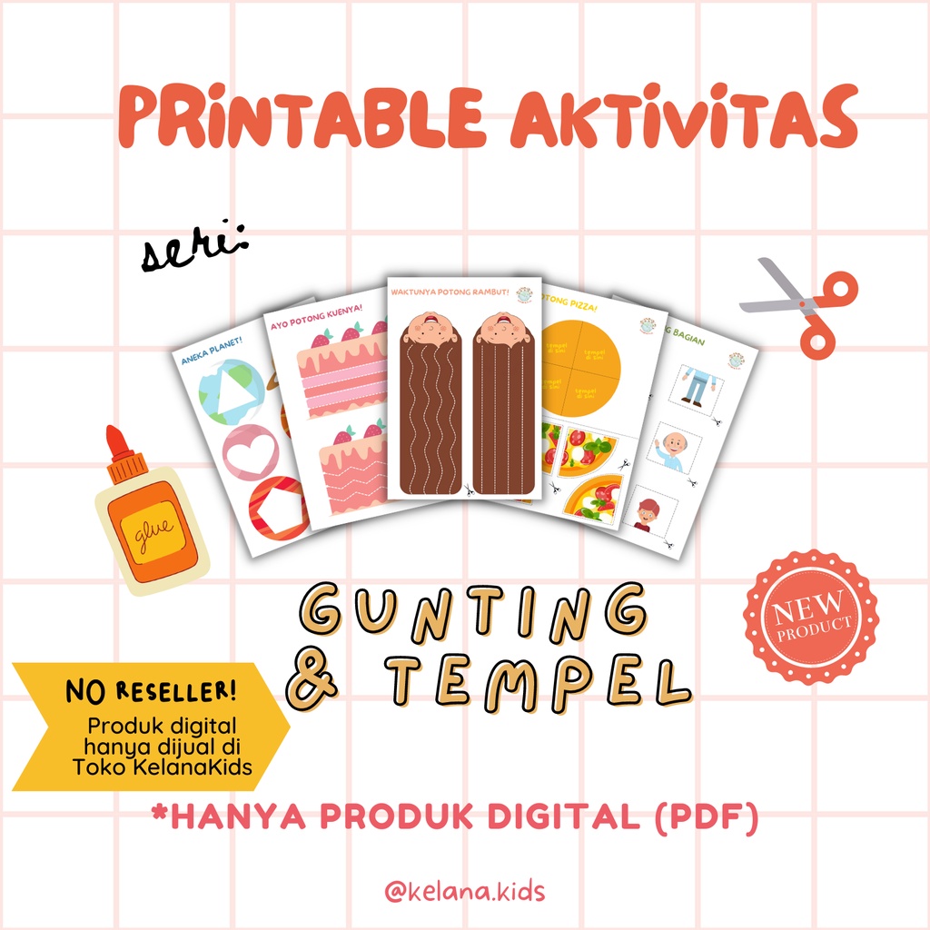 Jual Printable Worksheet Aktivitas Gunting Tempel - 35 Lembar Buku ...