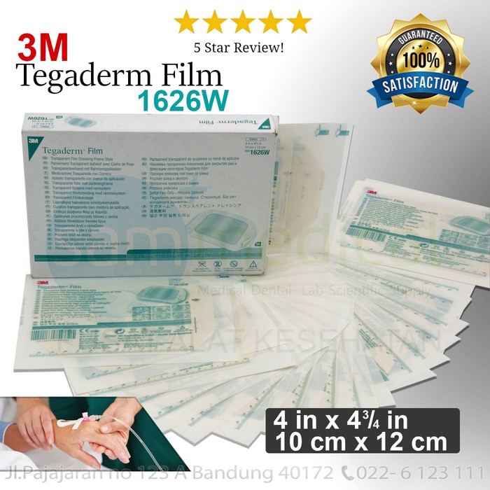 Jual 3M Tegaderm1626W plester transparan anti air /plester luka ...