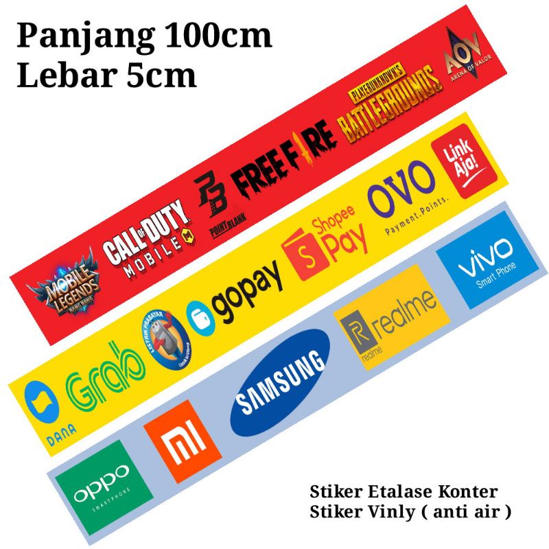 Jual STIKER ETALASE KONTER UKURAN 5CM X 100CM ( BISA CUSTOM ) TANPA PO ...