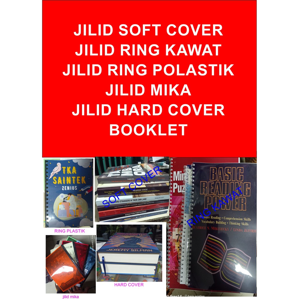 Jual JILID SOFT COVER JILID RING KAWAT JILID PLASTIK JILID LAKBAN JILID ...