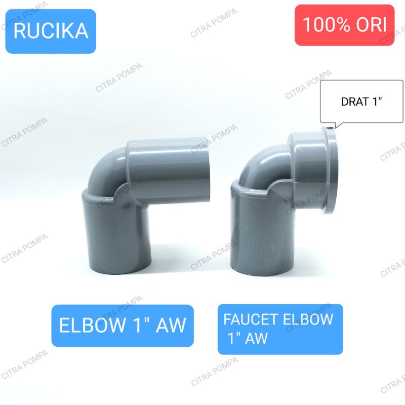 Jual RUCIKA Elbow 1 in AW / FAUCET ELBOW 1" AW / KDD 1" AW / KENI 1" AW | Shopee Indonesia