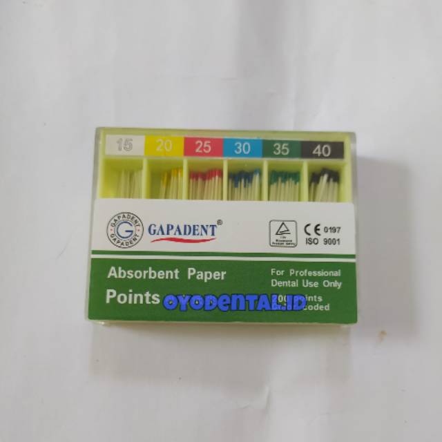 Jual Dental paper point gapadent / papper points Endo PSA size 15-40 ...
