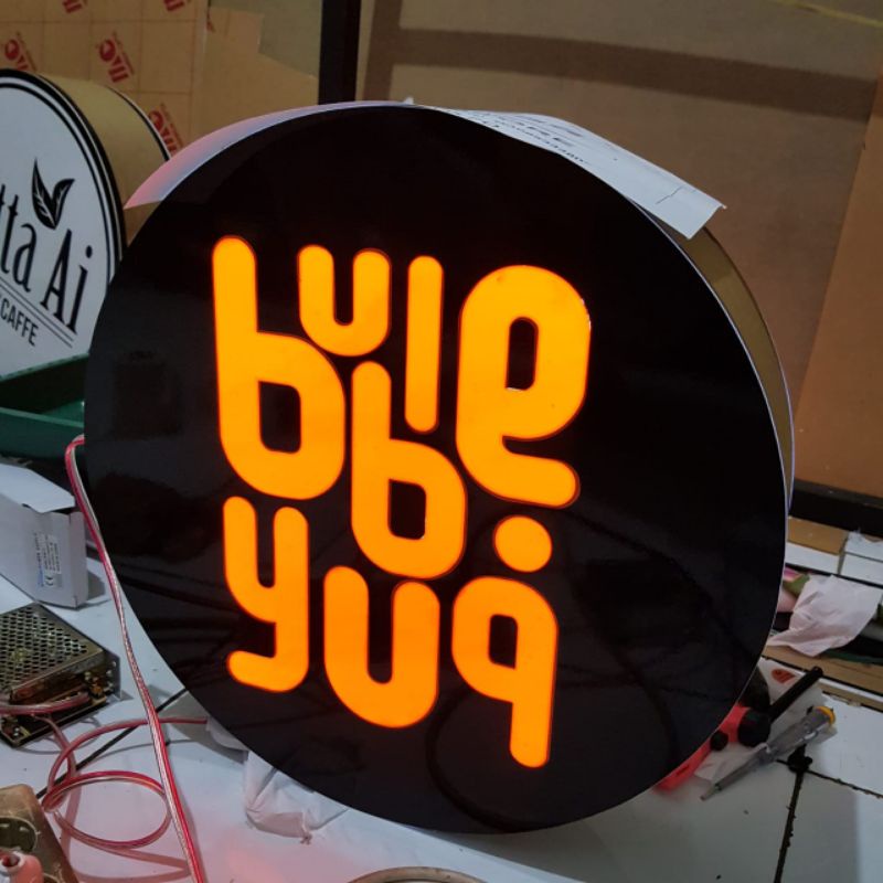 Jual Promo!! Neonbox bulat 35 cm 1 sisi | Shopee Indonesia