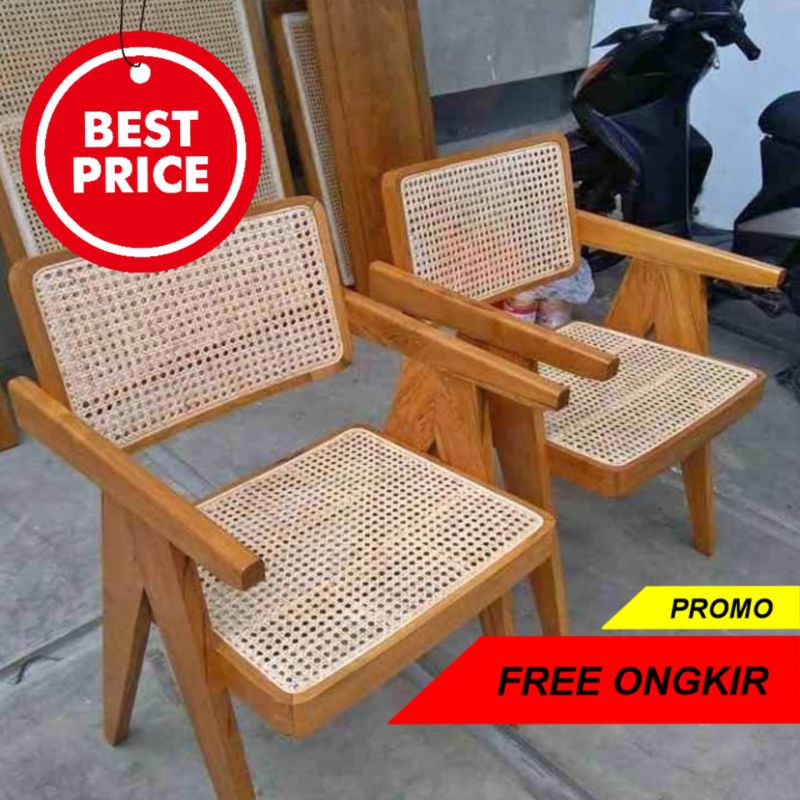 Jual KURSI RETRO KAYU JATI II KURSI ROTAN II KURSI KLASIK MINIMALIS | Shopee Indonesia