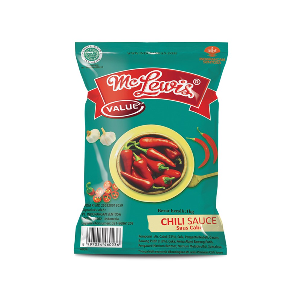 Jual Mc Lewis Chili Sauce Value 500gr - Saus Cabe Sambal A4 | 500 gr ...
