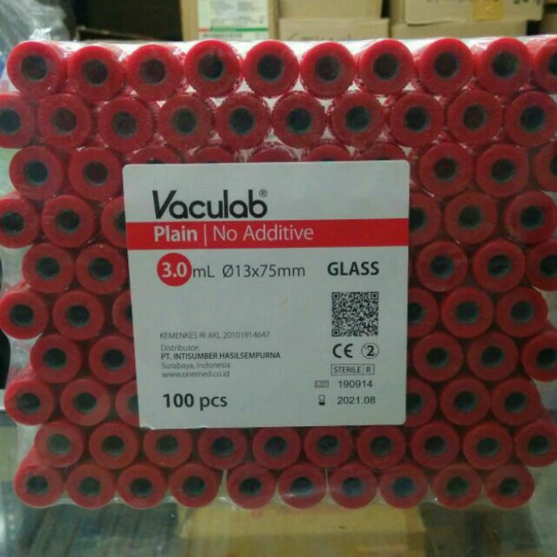 Jual tabung sample darah vaculab plain 3,0ml micro tube glass | Shopee ...