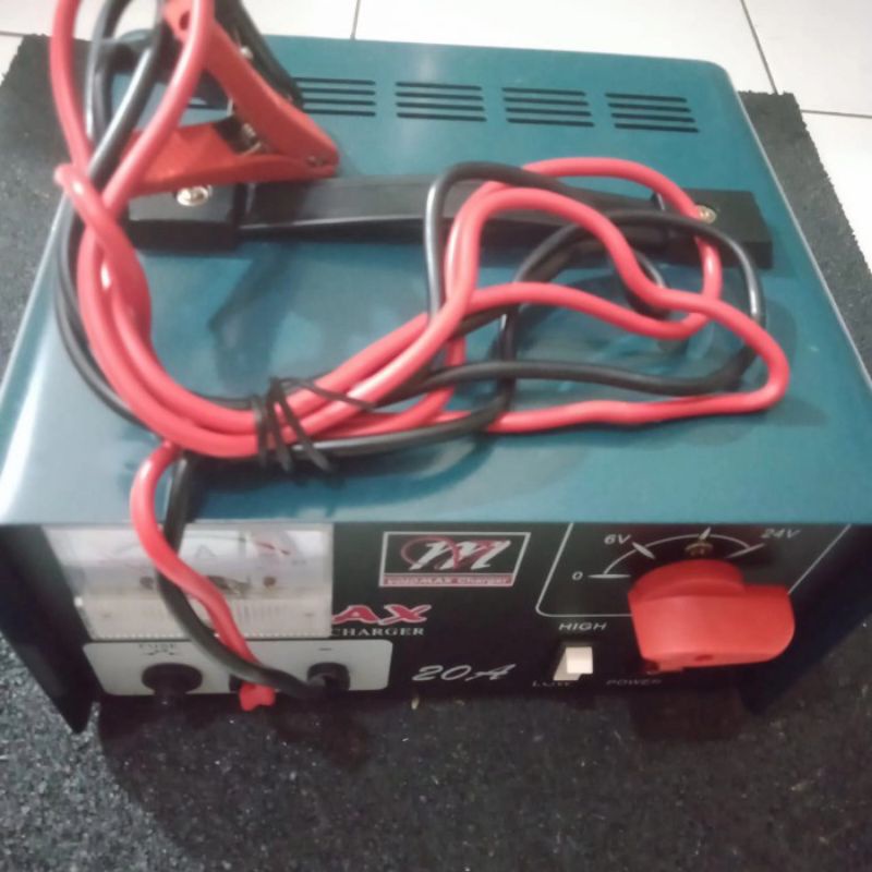 Jual charger accu charger aki 6v 12v 24v 20a volomax vm-20a | Shopee ...