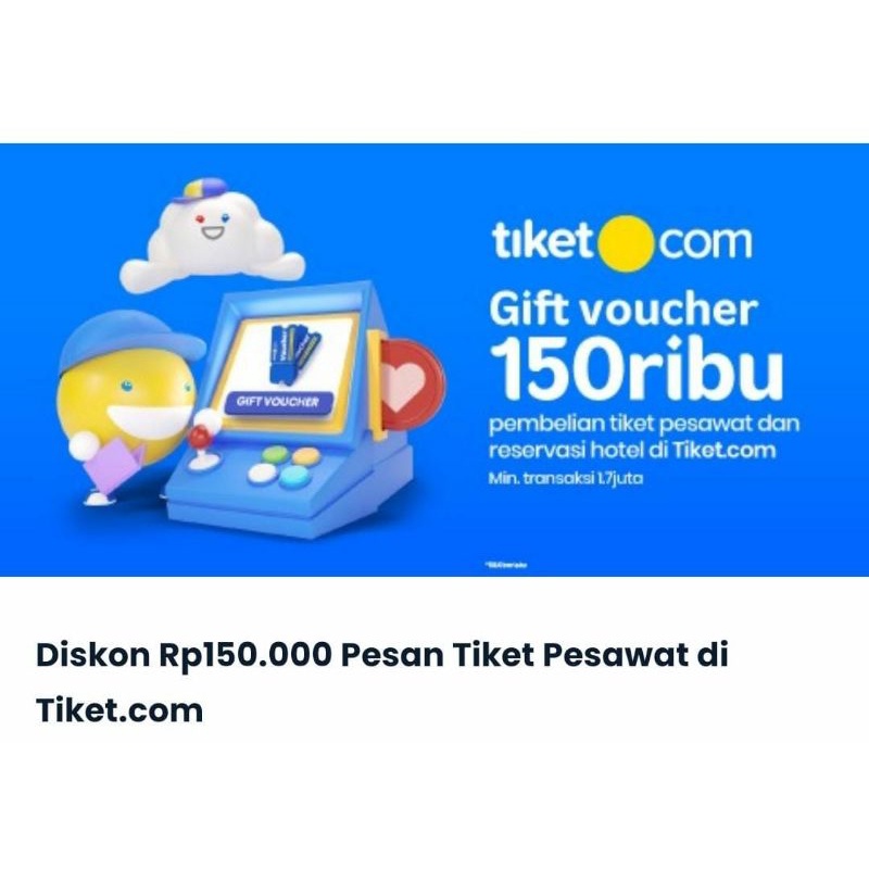 Jual Voucher Diskon tiket.com Tiket Pesawat 150rb | Shopee Indonesia