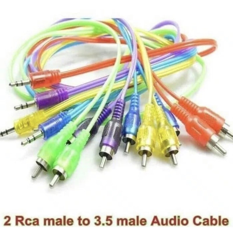 Jual Kabel Aux Transparan to RCA Audio 2in1 2 in 1 Kabel RCA Grosir | Shopee Indonesia