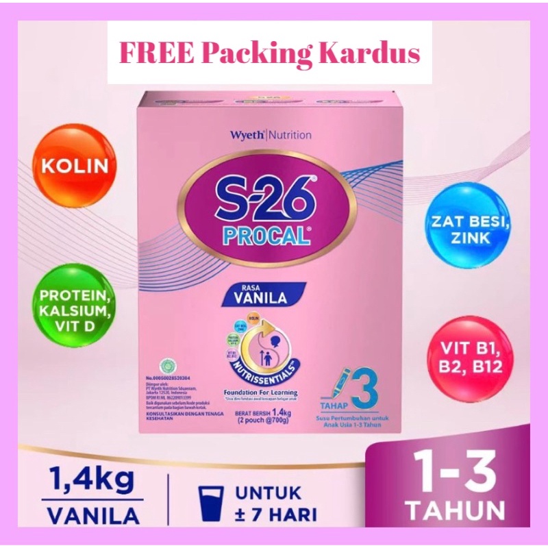 Jual S-26 PROCAL S26 PROCAL 3 Rasa Vanila 1400gr 1400 gram 1400 ...