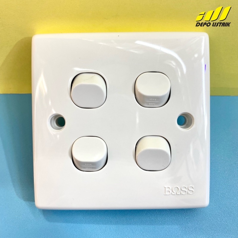 Jual Depo Listrik / Boss Saklar 4 Gang 1 Way / B34/1/2A | Shopee Indonesia