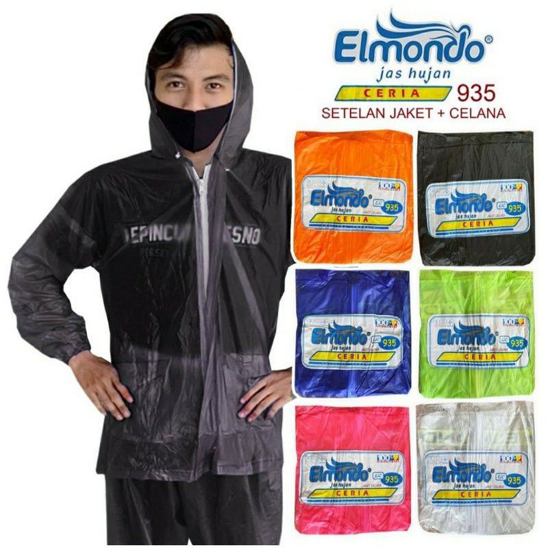 Jual Jas hujan transparan Elmondo 935bahan PVC karet setelan jaket celana dewasa pria/wanita ...