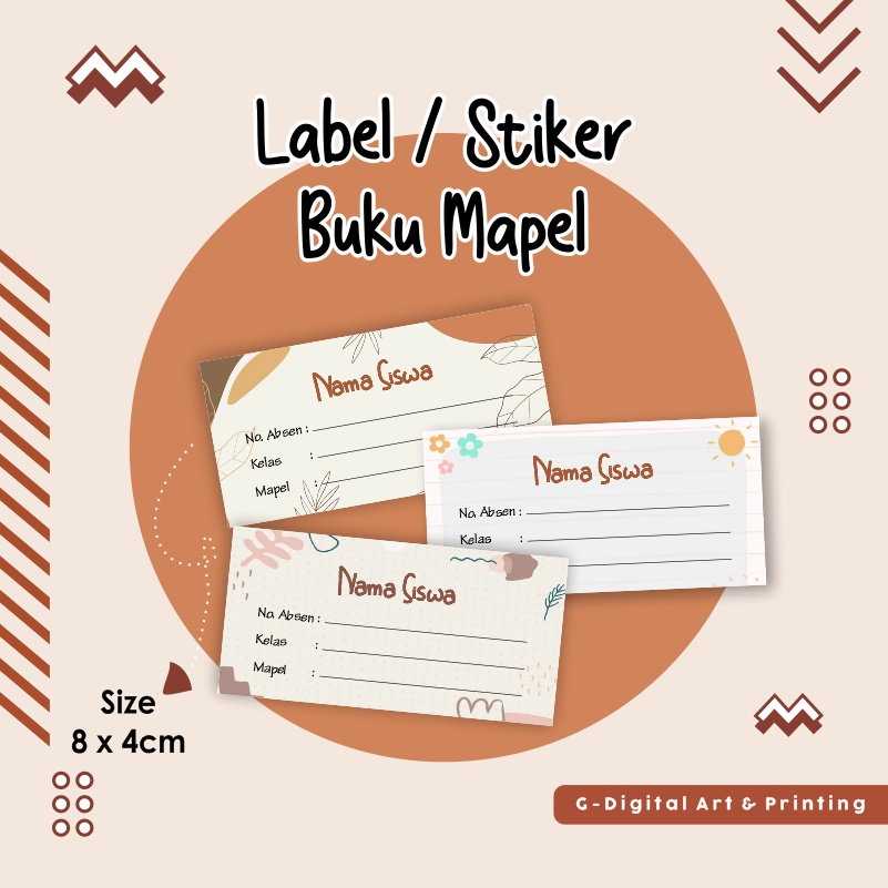Jual STIKER LABEL NAMA BUKU MAPEL CUSTOM (1 Pak Isi 15pcs) | Shopee ...