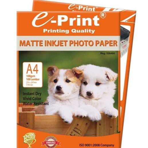 Jual Kertas Inkjet Paper Inject Matte Coated SQ Untuk Printer Inkject ...