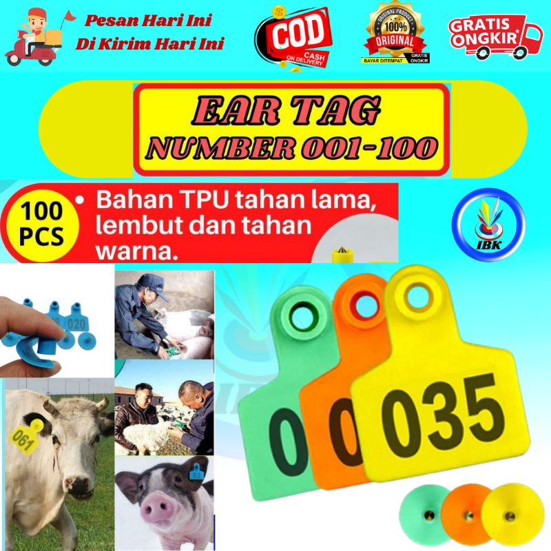 Jual EARTAG Kambing Domba 100pcs Ear Tag Sapi Penanda 100 pcs Anting Idenfikasi IBK_123 | Shopee ...