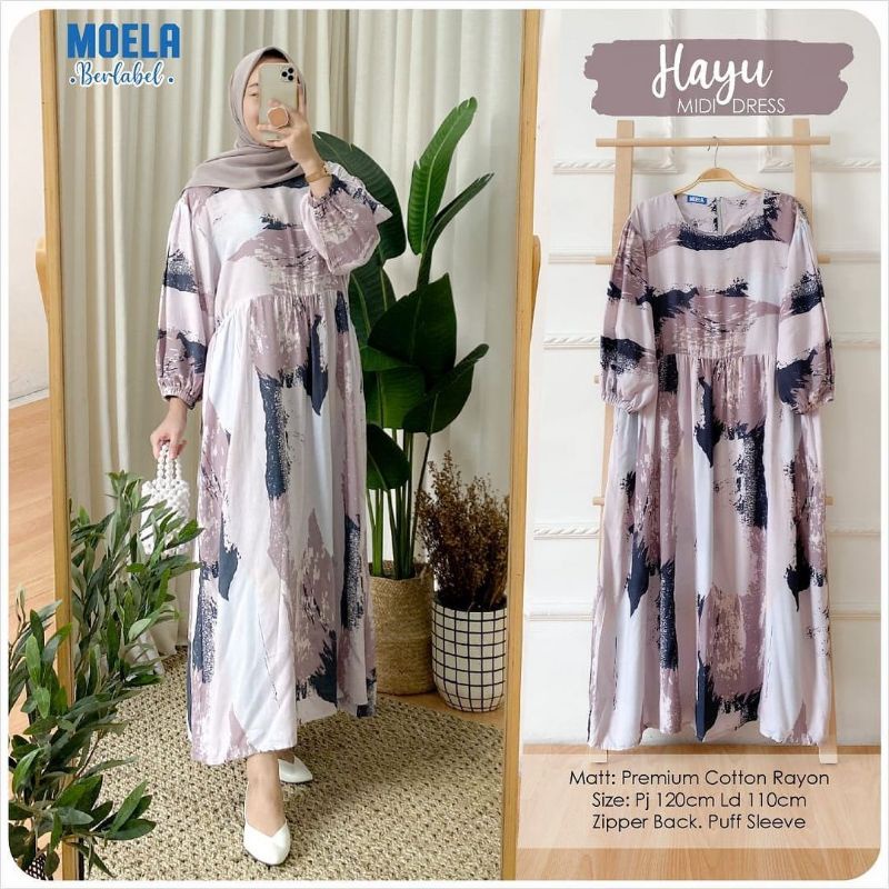 Jual HAYU MIDI DRESS / MIDI DRESS RAYON (COD) | Shopee Indonesia