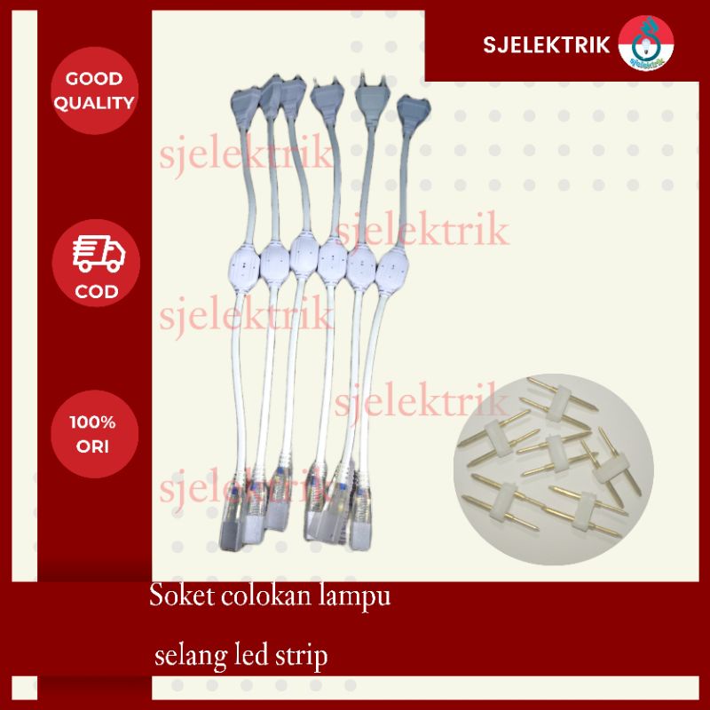 Jual Soket colokan lampu selang led 5050 socket connector led strip ...
