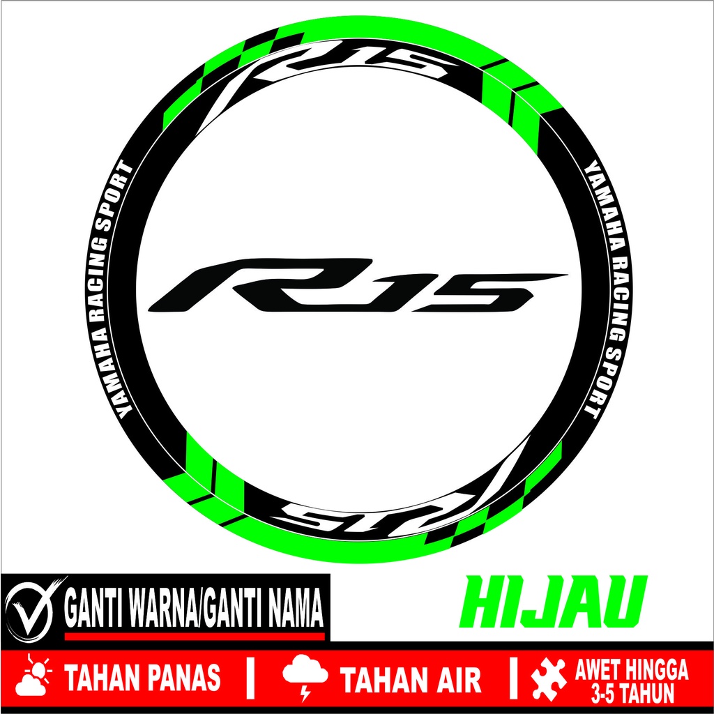 Jual List Velg R15, stiker velg motor R15, cutting stiker velg, stiker ...