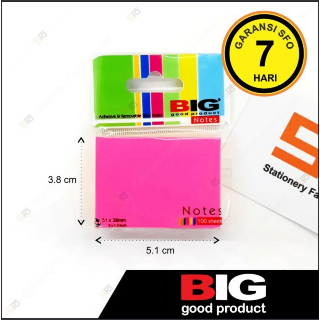 Jual Sticky Notes Big 51mm x 38mm Rainbow | Shopee Indonesia