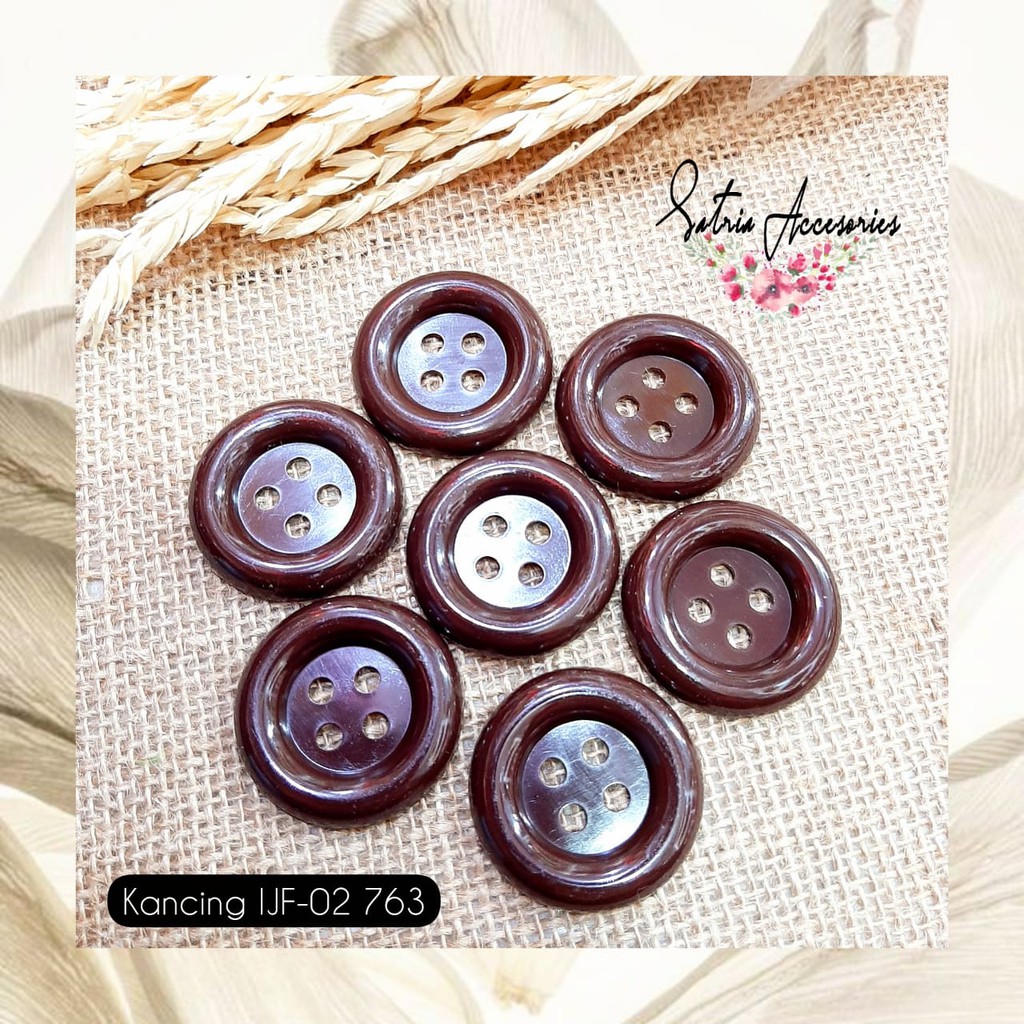 Jual Kancing Baju/Kancing Besar 3.5cm/Kancing IJF- 02 753 Coklat ...