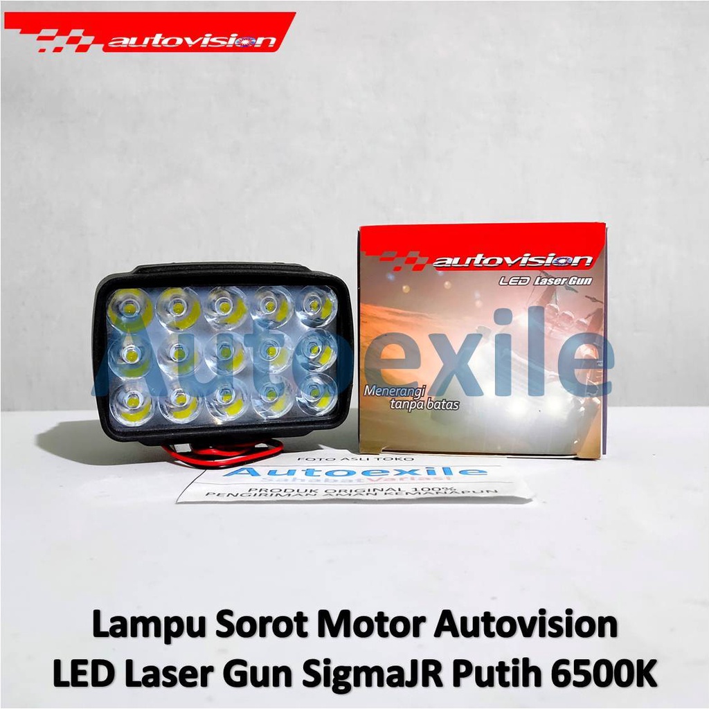 Jual Autovision LED Laser Gun Sigma JR Putih 6500K Lampu Sorot Depan Motor | Shopee Indonesia