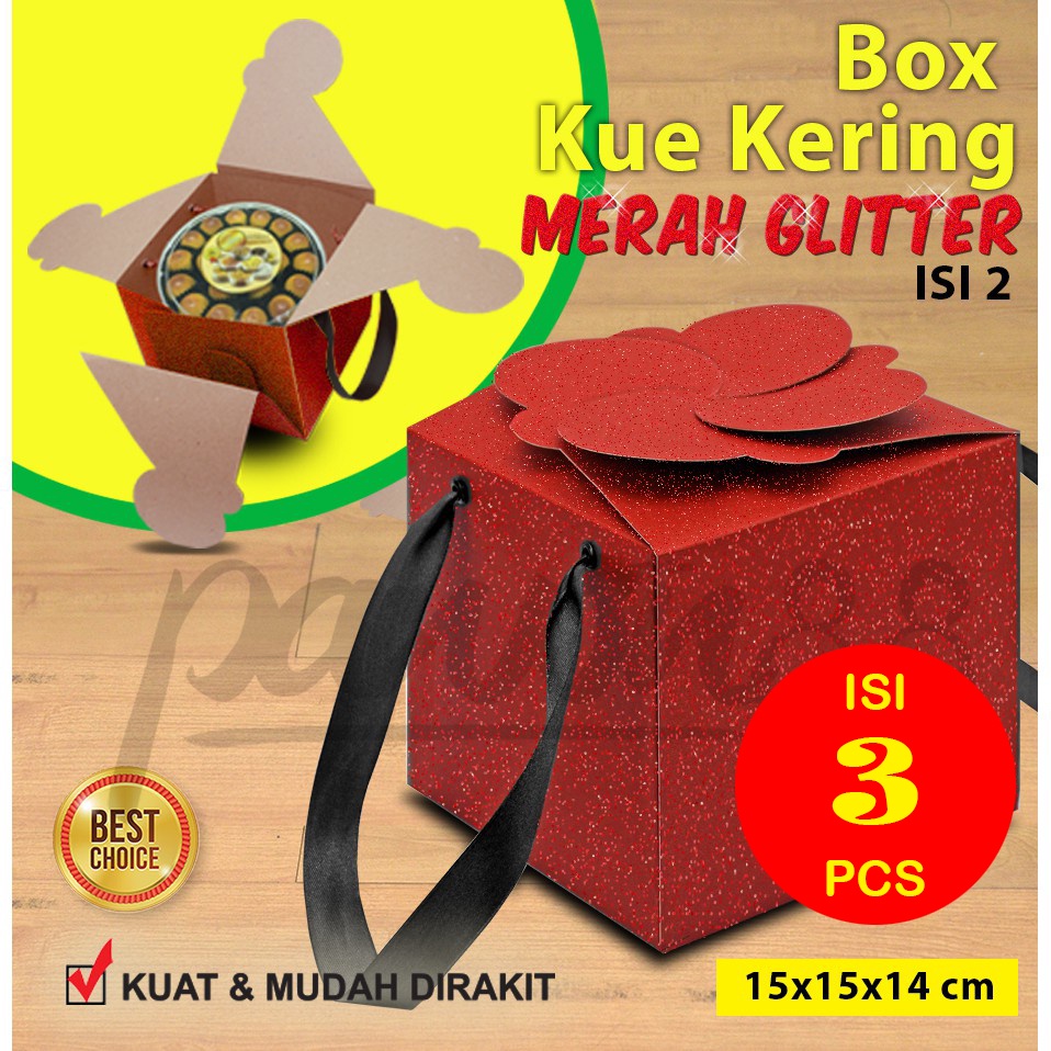 Jual Kotak Box Dus Kue Kering MERAH - isi 2 Toples -( 3 Pcs) | Shopee ...