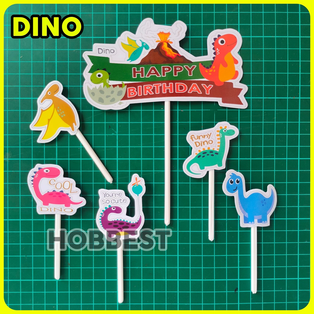 Jual TOPPER CAKE KERTAS : DINO - Dekorasi Hiasan Kue Ulang Tahun Ultah ...