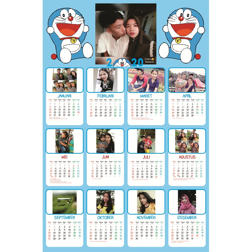 Jual Cetak Kalender Custom Design 12 bulan 1 Lembar Paling Murah ...