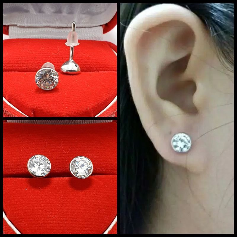 Jual ANTING TUSUK PERAK 925 ASLI LAPIS MAS PUTIH | Shopee Indonesia