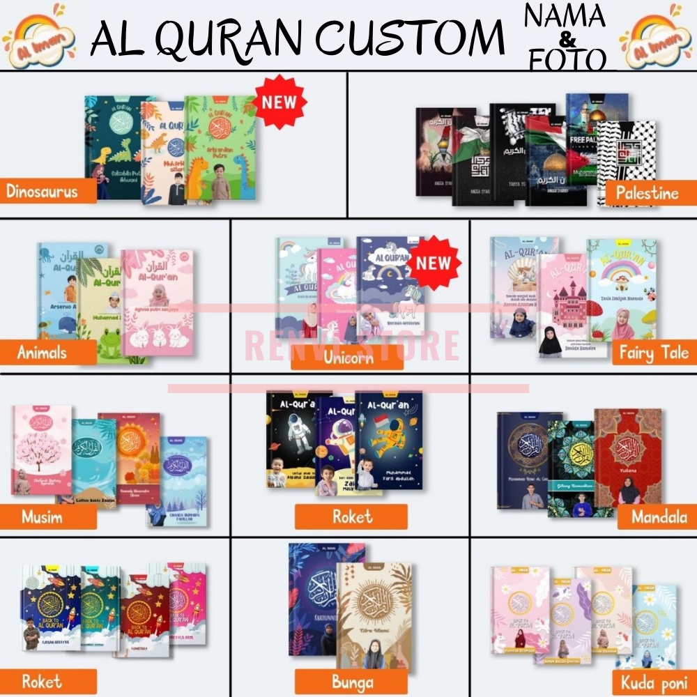 Jual AL QURAN AL - IMAN, CUSTOM NAMA, CUSTOM FOTO, AL QURAN TERJEMAHAN ...