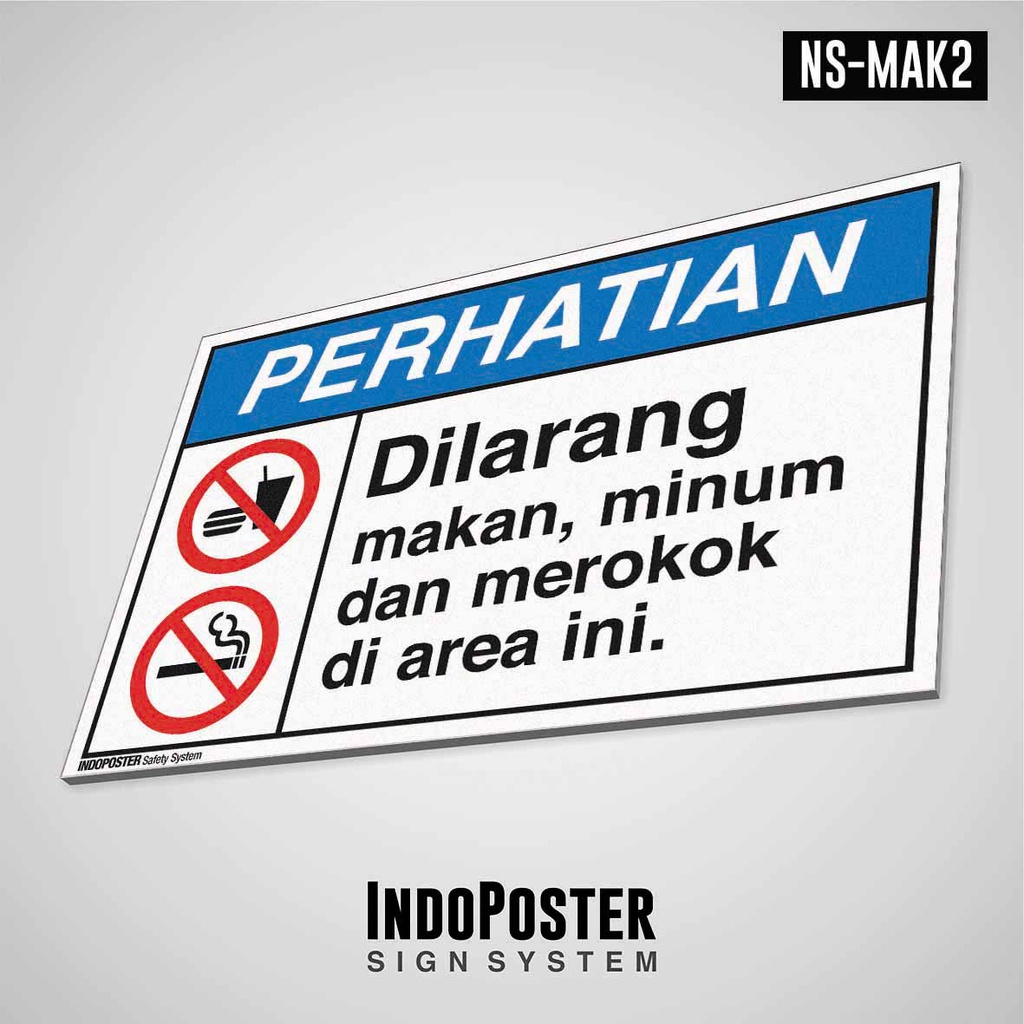 Jual Safety Sign Rambu K3 PVC ANSI Perhatian Dilarang Makan Minum ...