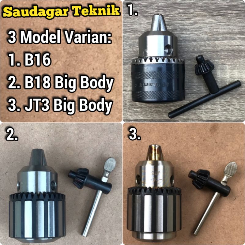 Jual Kepala Bor Duduk 16mm B16 B18 JT3 JT6 Drill Chuck Cones 16 mm B 16 B 18 JT 3 JT 6 | Shopee ...