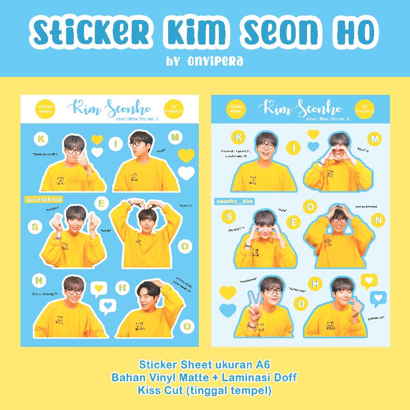 Jual Sticker Sheet Kim Seon Ho Vlive I Miss You // Deco Sticker Kiss ...