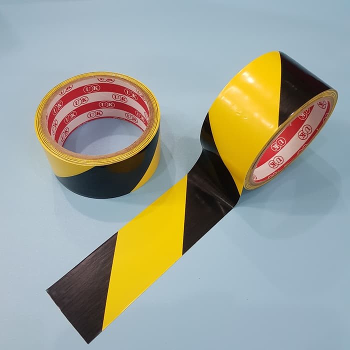 Jual Safety Tape Floor Marking Barrier Safety Lakban Kuning Hitam 2in x 10m | Shopee Indonesia