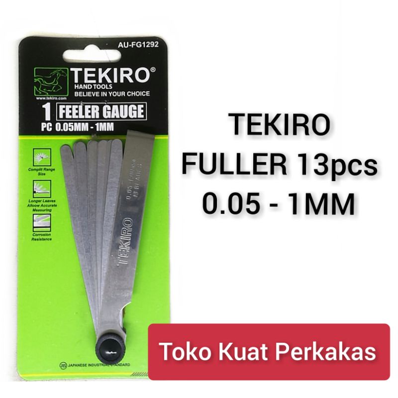 Jual Fuller gauge TEKIRO feeler 13pcs 0.05mm - 1mm ukur kerenggangan ...
