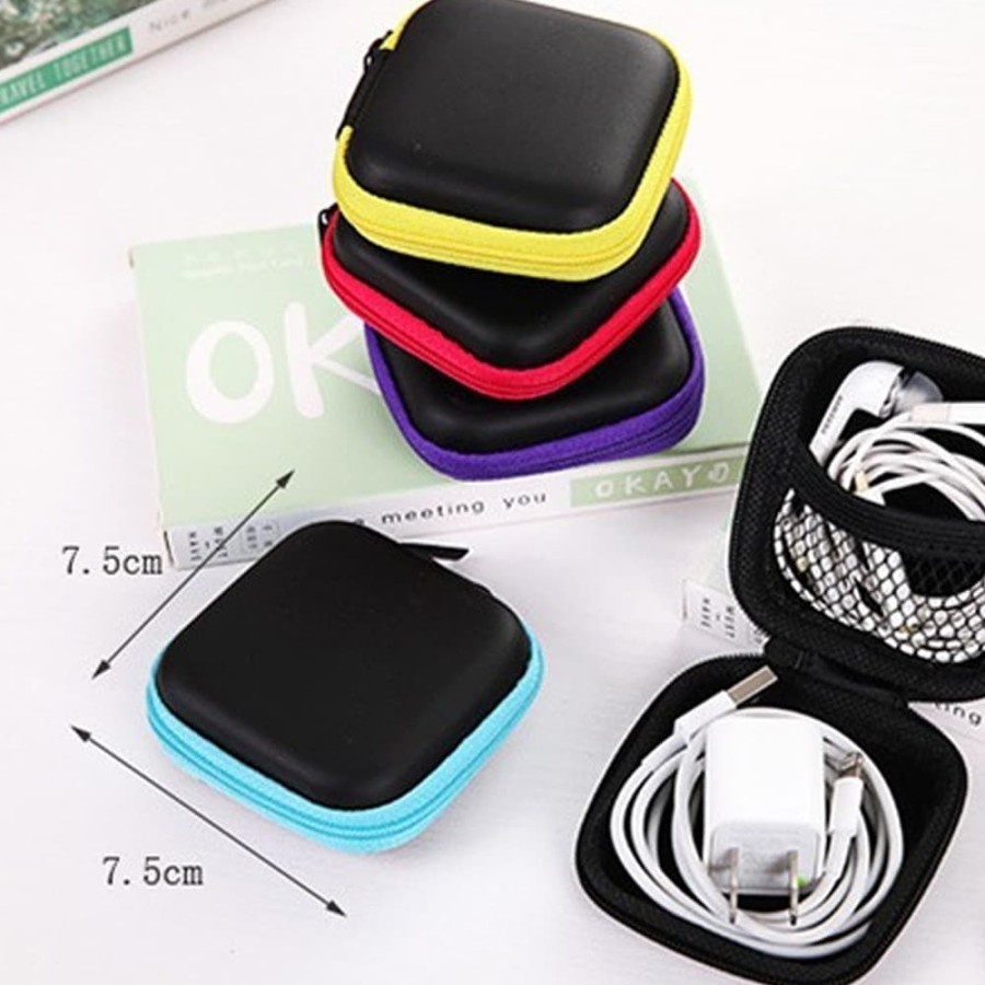 Jual Organizer headset pouch box dompet tempat kotak handsfree earphone ...