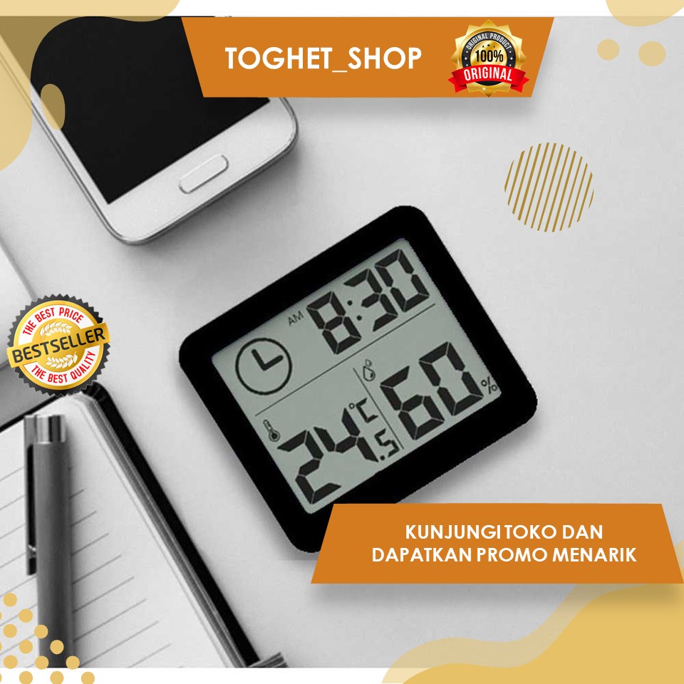Jual Jam Digital Meja Dinding Dilengkapi Dengan Sensor Pengukur Suhu Ruangan Thermometer ...