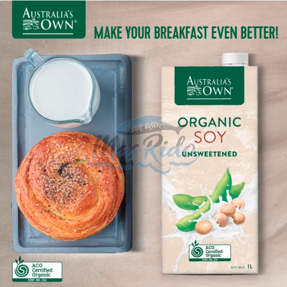 Jual Australia's Own Soy Milk Unsweetened 1 Liter Organic Gluten Free ...