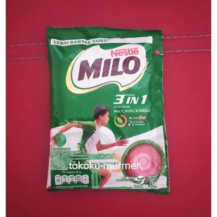 Jual Milo sachet / milo 3in1 sachet / milo 3 in 1 sachet 35 gram ...