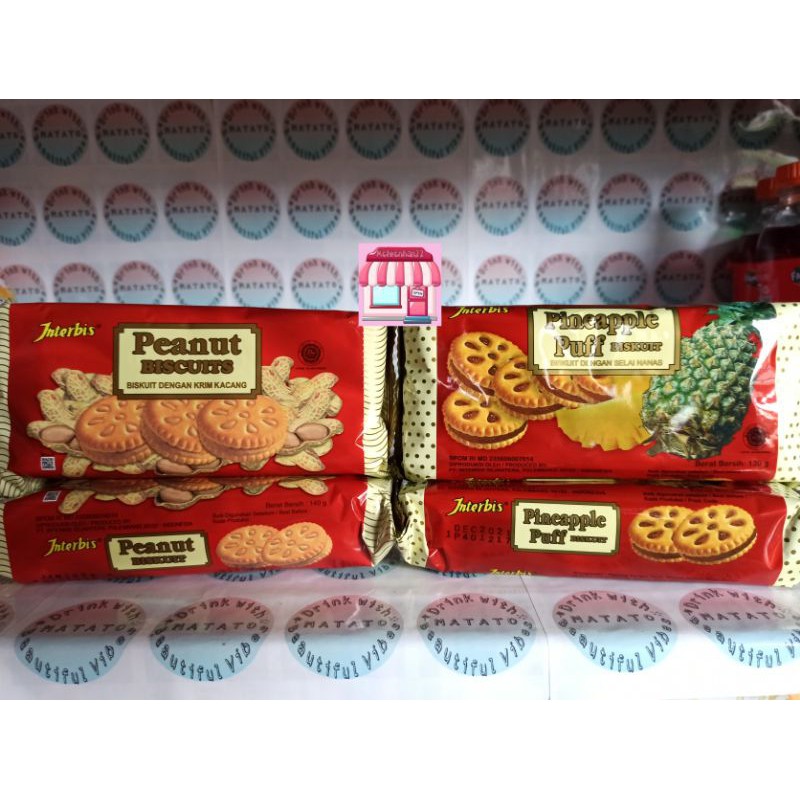 Jual INTERBIS PEANUT / PINEAPPLE PUFF BISCUIT | Shopee Indonesia