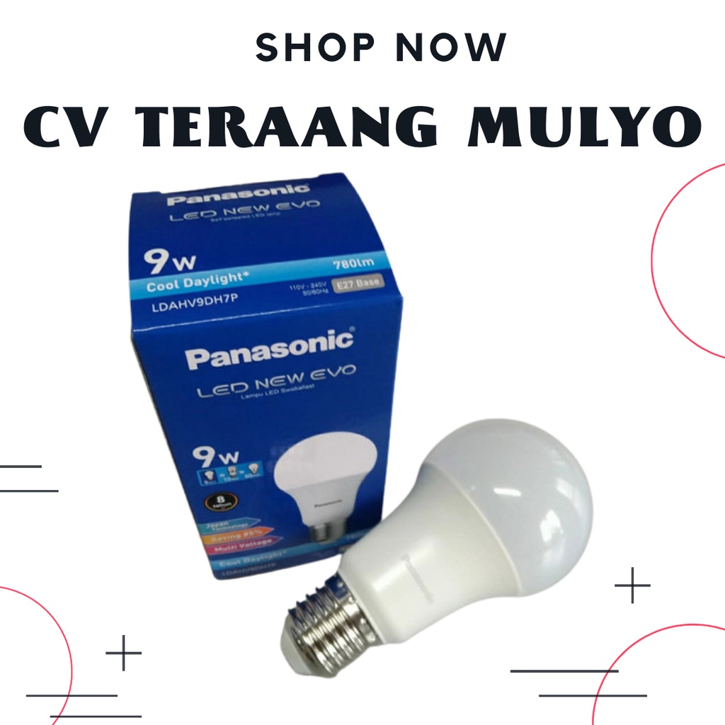 Jual LAMPU LED 9 WATT PUTIH / COOL DAYLIGHT Panasonic New Evo | Shopee ...