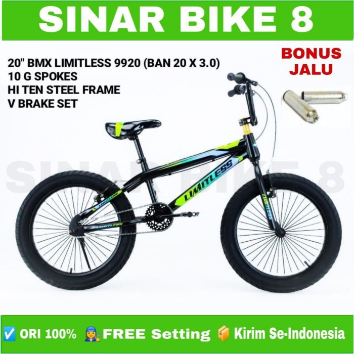 Jual Sepeda Anak Laki Ukuran 20 Inch BMX LIMITLESS 9920 Ban Jumbo Bonus ...