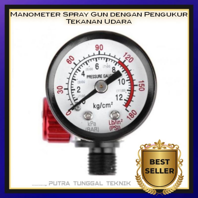 Jual MANOMETER SPRAY GUN REGULATOR AIR + Pengukur Tekanan Udara ...