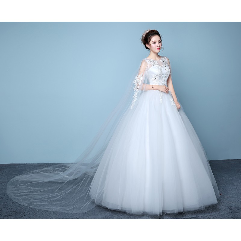 Jual 1711002 Putih Sayap Ekor Gaun Pengantin Wedding Gown Wedding Dress ...